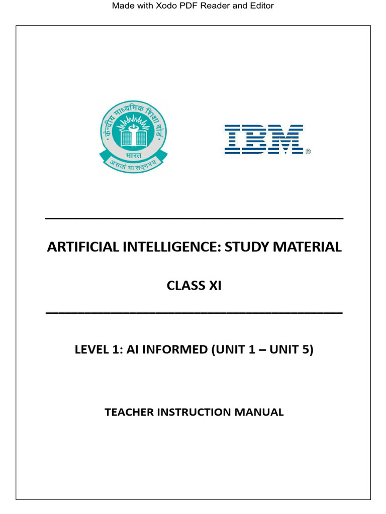 AI Curriculum HandbookClassXI | PDF | Artificial Intelligence | Intelligence (AI) & Semantics