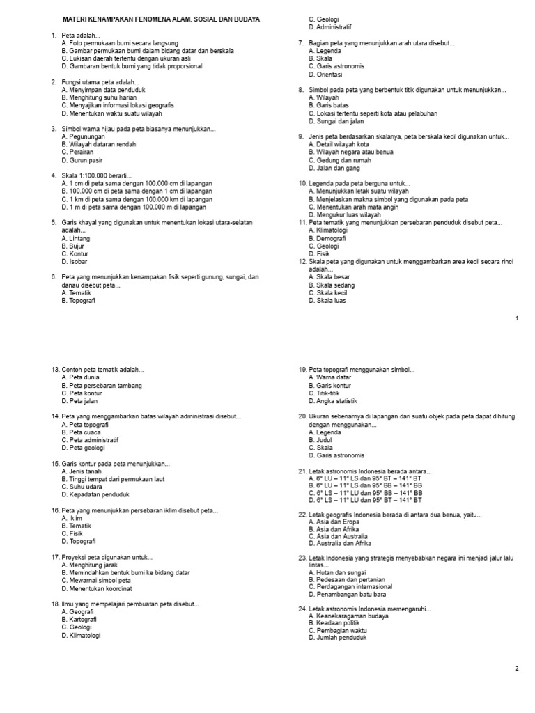 Soal Latihan Osn Ips | PDF