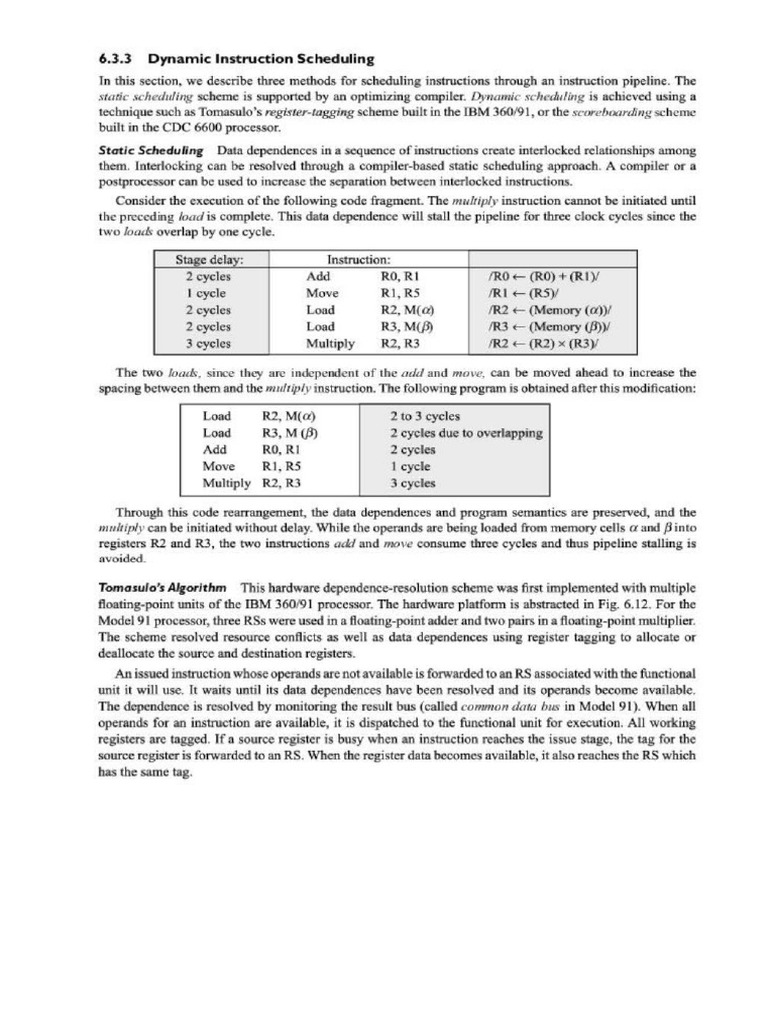 Dynamic Sheduling | PDF