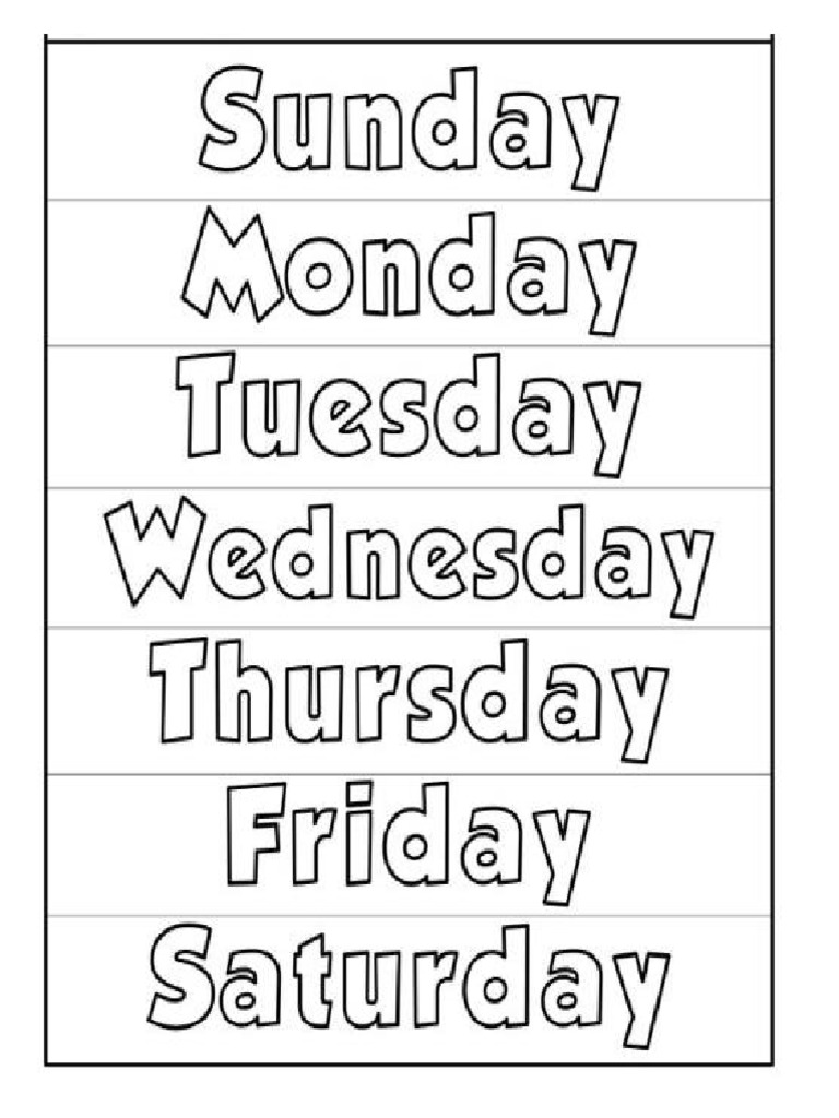 Days of The Week Months Numbers Weather Seasons | PDF