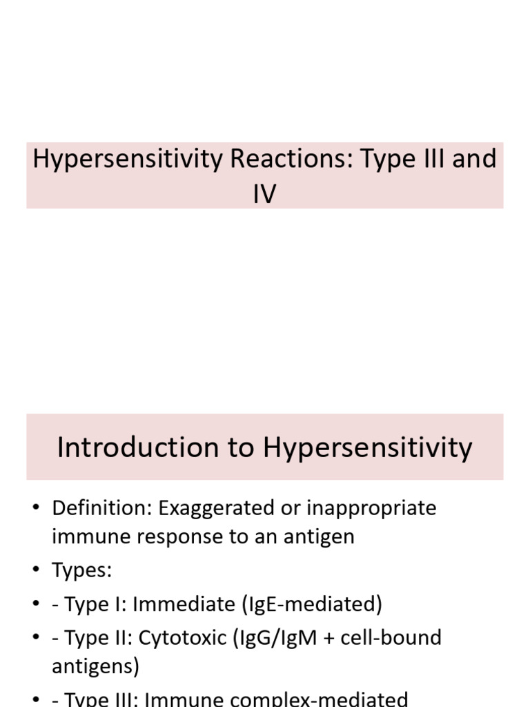 Hypersensitivity Type III IV Presentation | PDF | Immune System ...