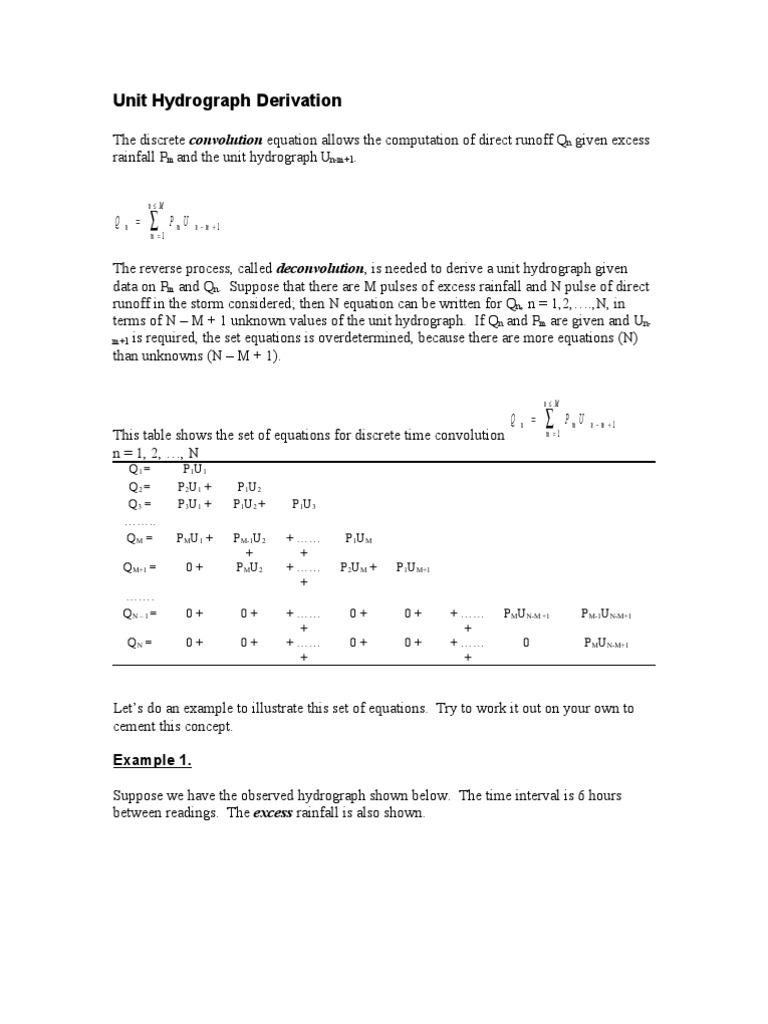 Unit Hydrograph Derivation | PDF | Teaching Mathematics | Science