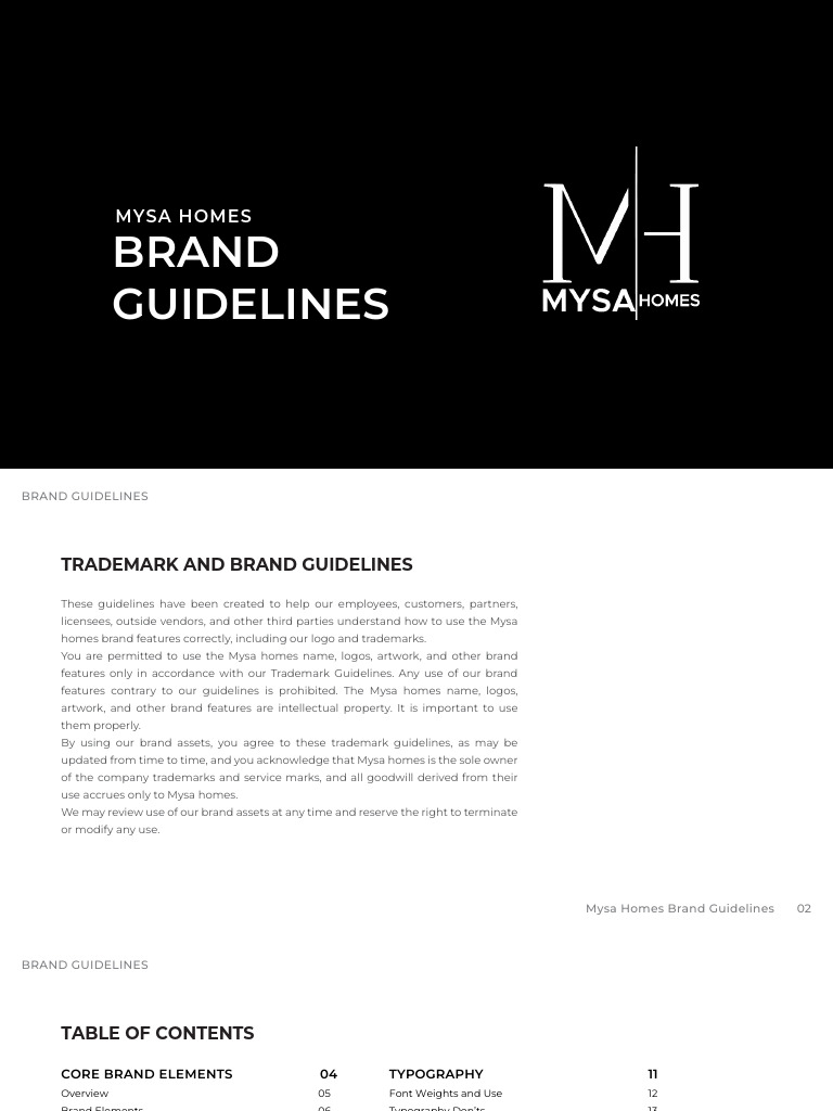 Mysa Homes Brand Guidelines Overview | PDF | Logos | Brand