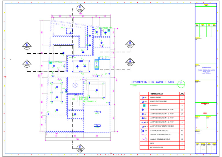 44.denah Rencana Listrik Dan Titik Lampu Lt.1 | PDF