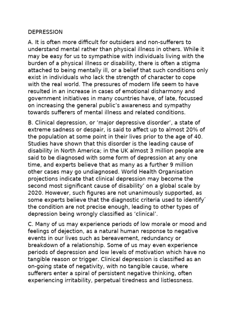 Understanding Clinical Depression | PDF | Major Depressive Disorder ...