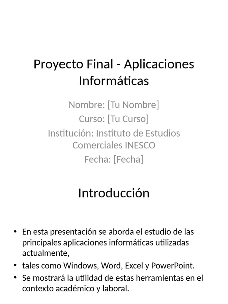Proyecto Final PowerPoint | PDF