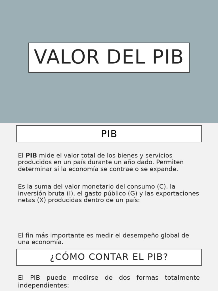 Cómo se Calcula el PIB y sus Componentes | PDF | Producto Interno Bruto ...