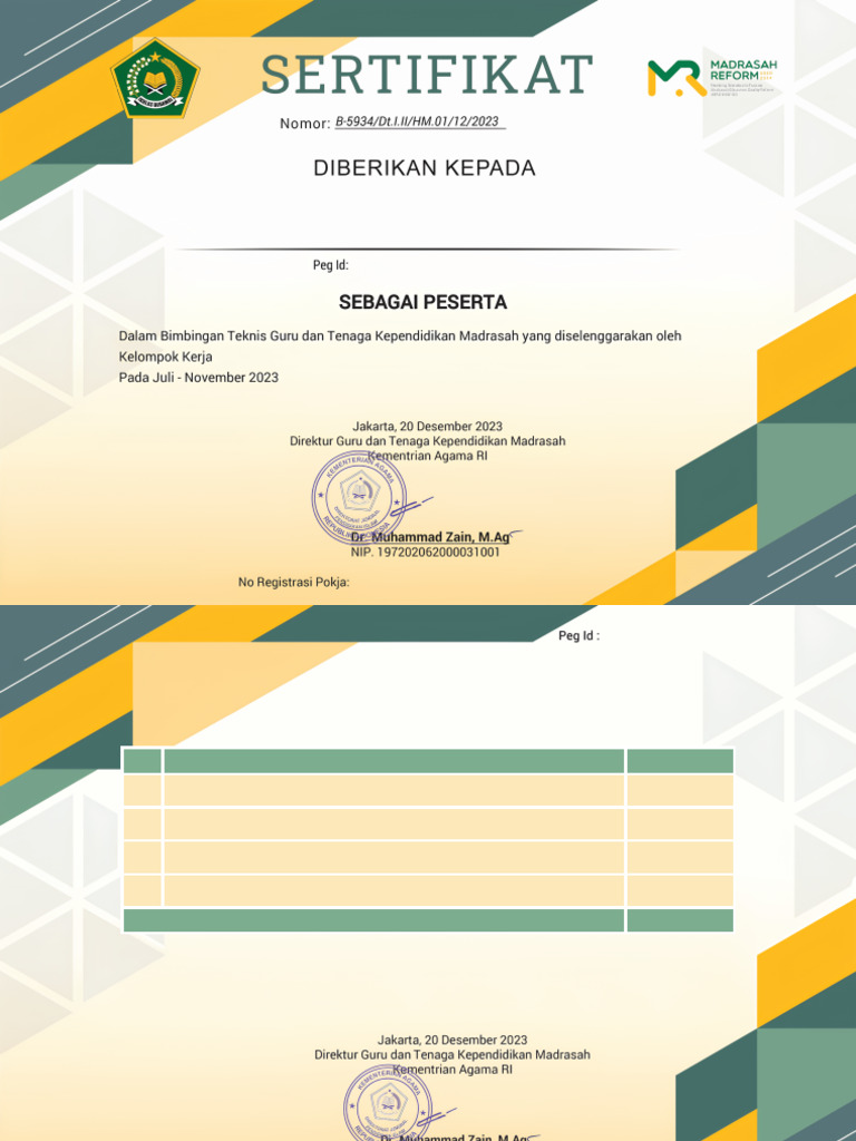 Sertifikat Peserta 2022 | PDF