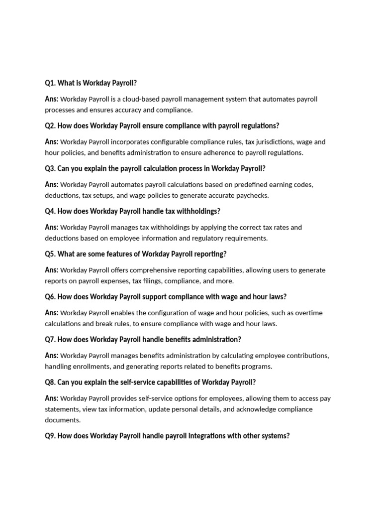HCM Payroll Interview QA | PDF | Payroll | Xslt