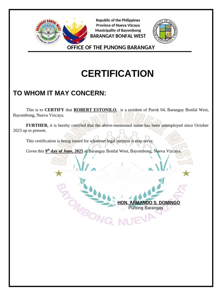 Office of The Punong Barangay | PDF