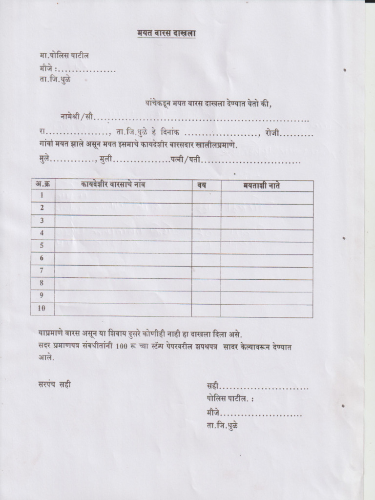 Police Patil Mayat Dakhla | PDF