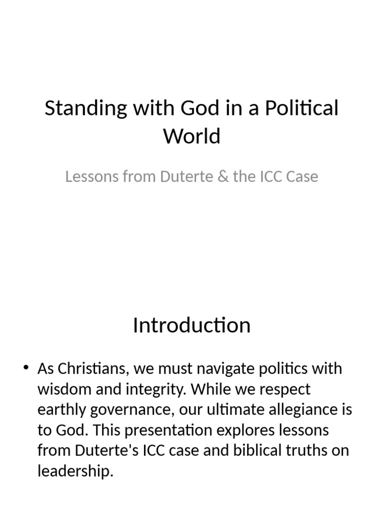 Standing With God Political World | PDF