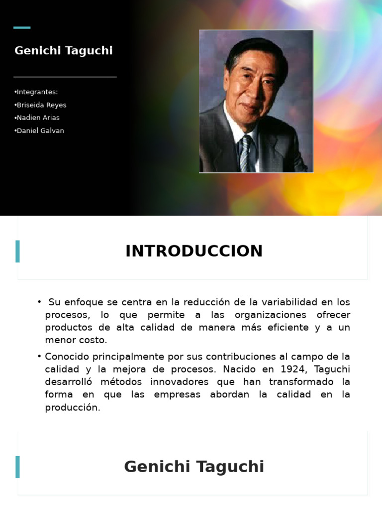 Genichi Taguchi | PDF | Calidad (comercial) | Función de pérdida