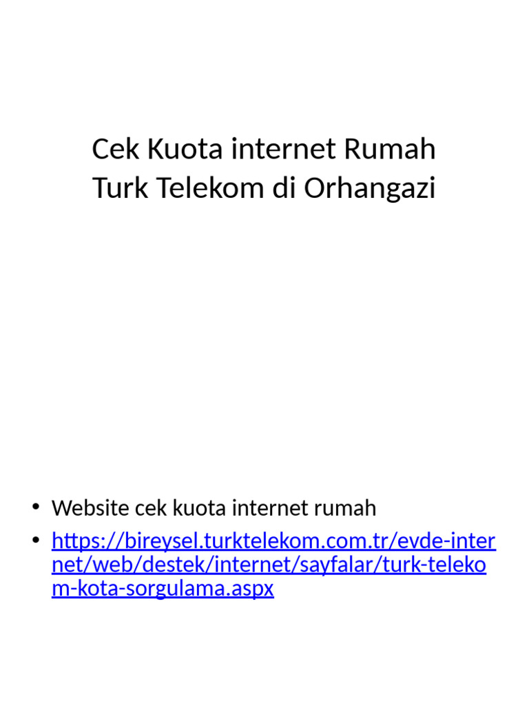 Cek Kuota Internet Rumah Turk Telkom | PDF