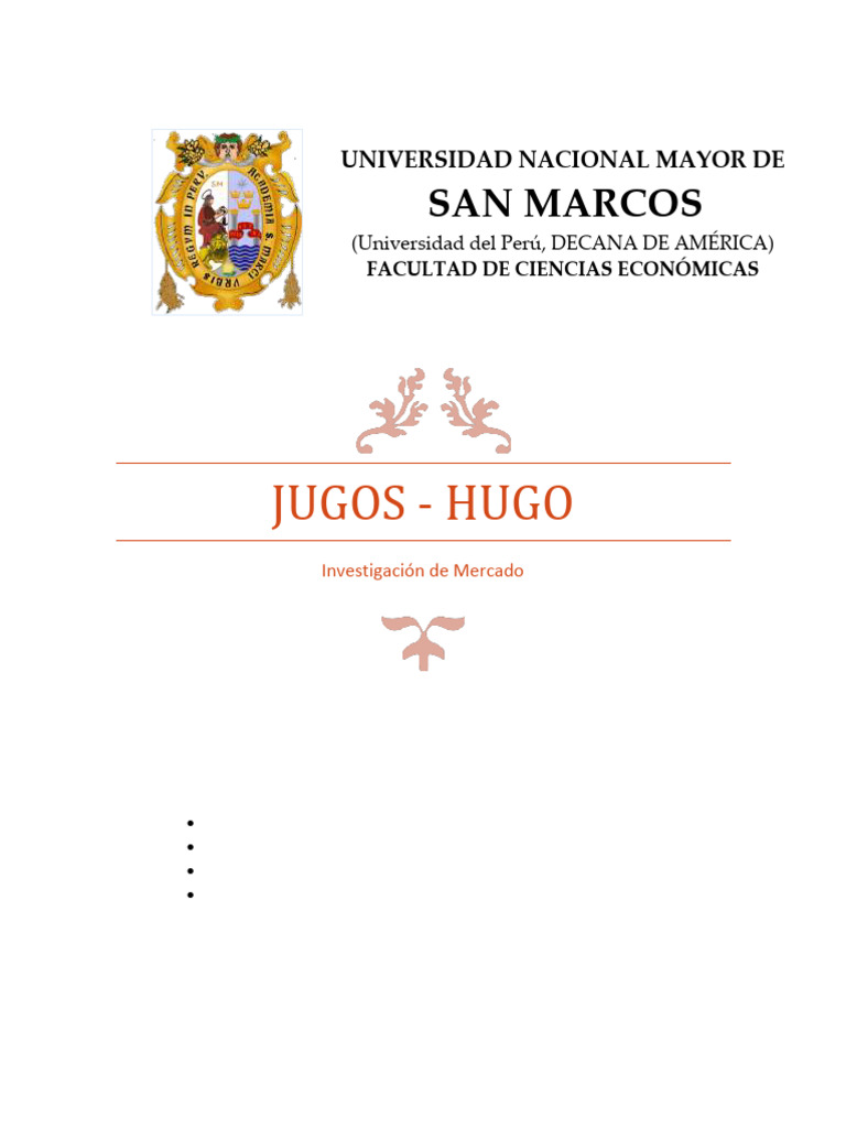 Informe Final - Jugos Hugo | PDF | Coca Cola | Investigación de mercado