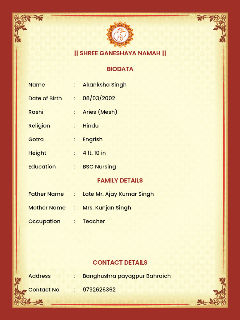 Biodata New 123 | PDF