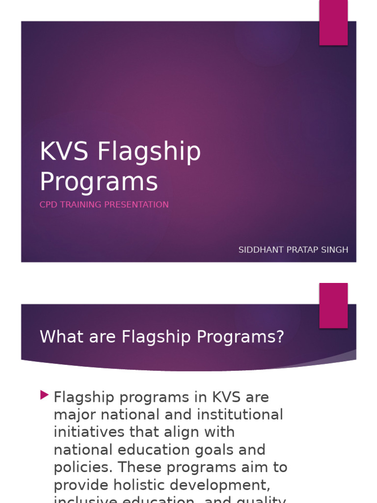 KVS Flagship Programs Presentation | PDF | Learning | Schools