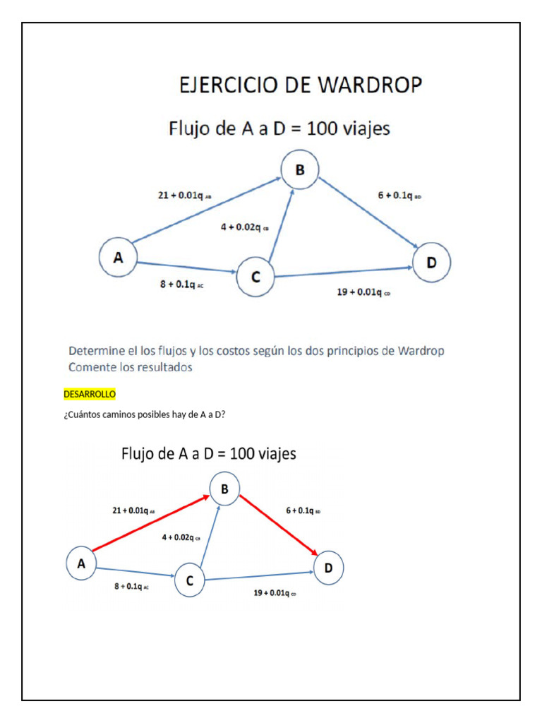Flujos de Viajeros: Principios de Wardrop | PDF