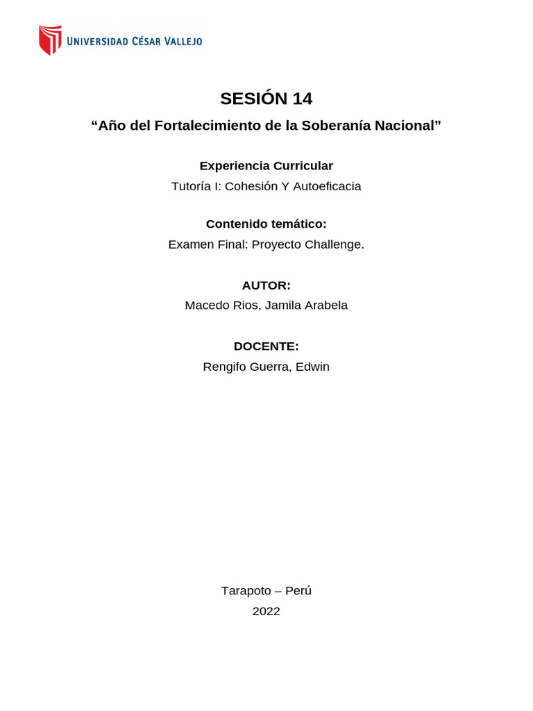 Tutoría, Proyecto Challenge S14 | PDF | Comunicación humana | Metodos de aprendizaje