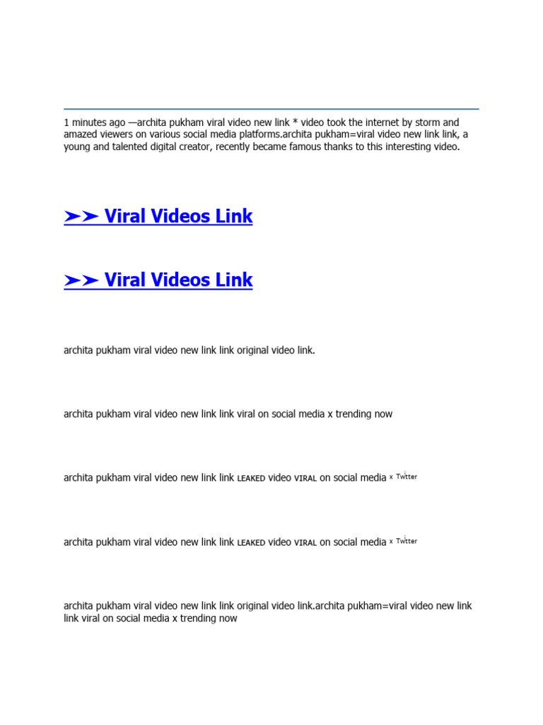 (Full-Video) Archita Pukham Video Viral On Social Media X | PDF | Mass ...