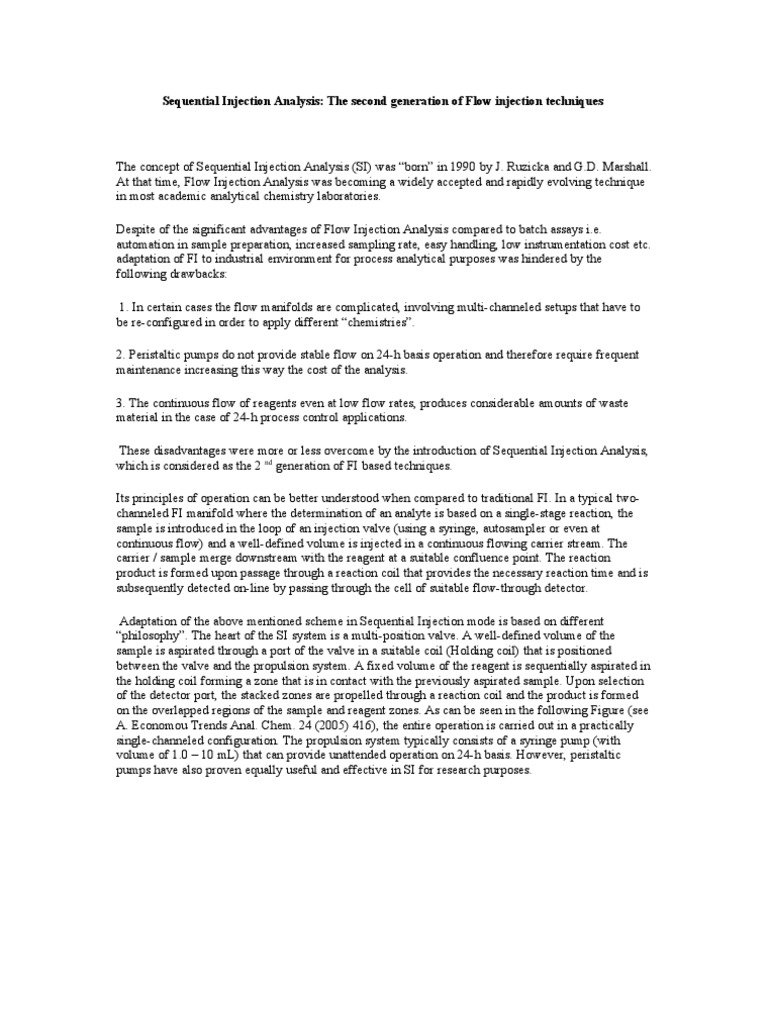 Metode Analisis Sequential Injection Analysis (SIA) | PDF | Chemistry ...