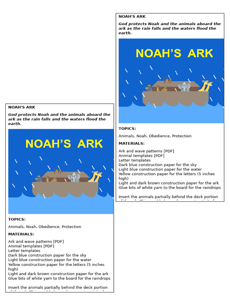 Overview Noah's Ark | PDF