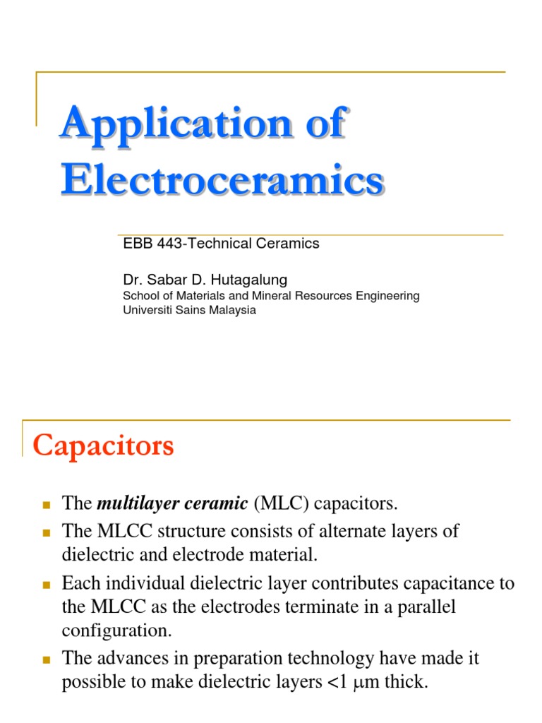 Chapter 10-Application of Electroceramics | PDF | Ferroelectricity ...