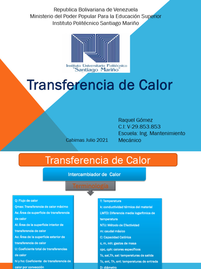 Transferencia | PDF | Intercambiador de calor | Calor