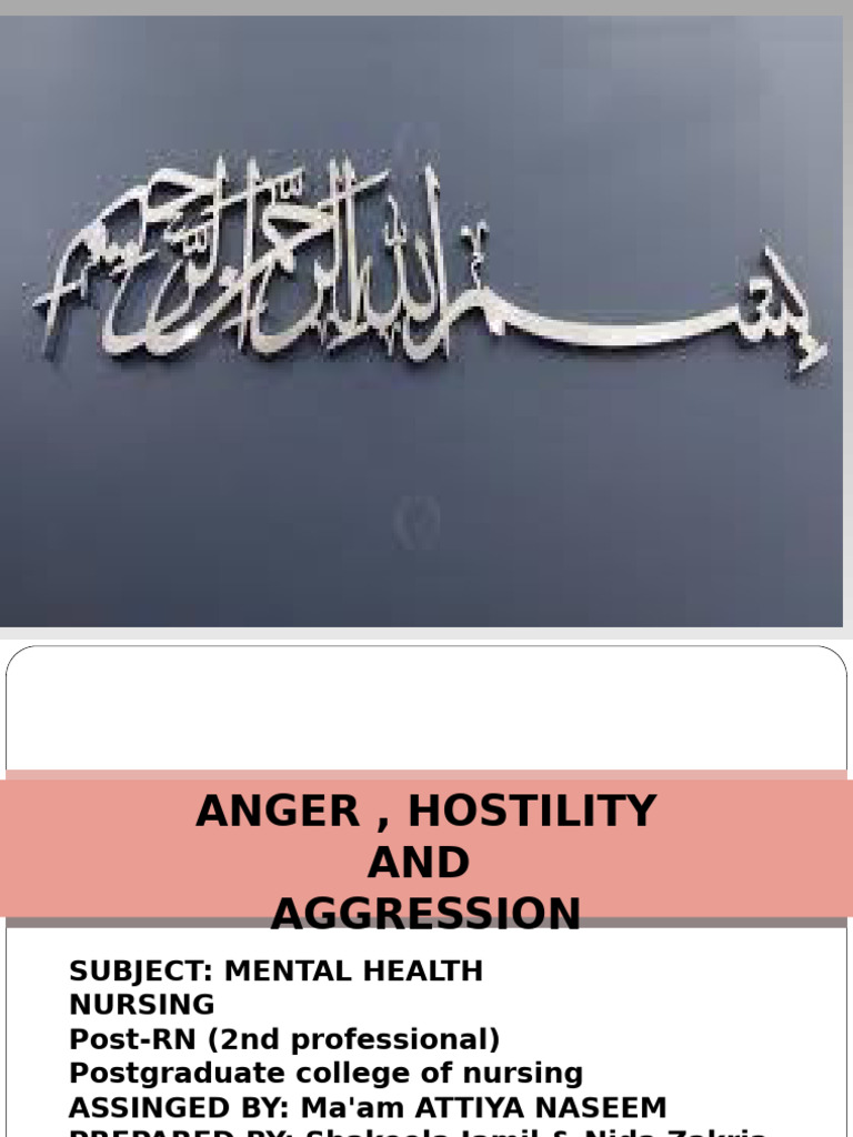 Understanding Anger and Aggression in Nursing | PDF