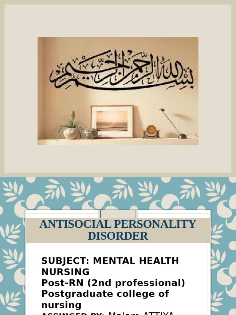 Ahsanah Nafeesah | PDF | Antisocial Personality Disorder | Personality ...