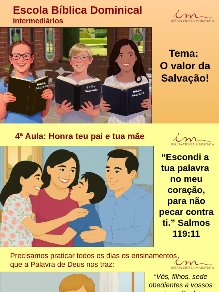 4a Aula_Slides_INT_O valor da Salvacao_Honra teu pai e tua mae_junho 2025 (1) | PDF | Davi ...