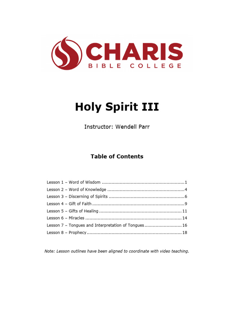 Holy Spirit Gifts by Wendell Parr | PDF | Spiritual Gift | Gospel Of Mark
