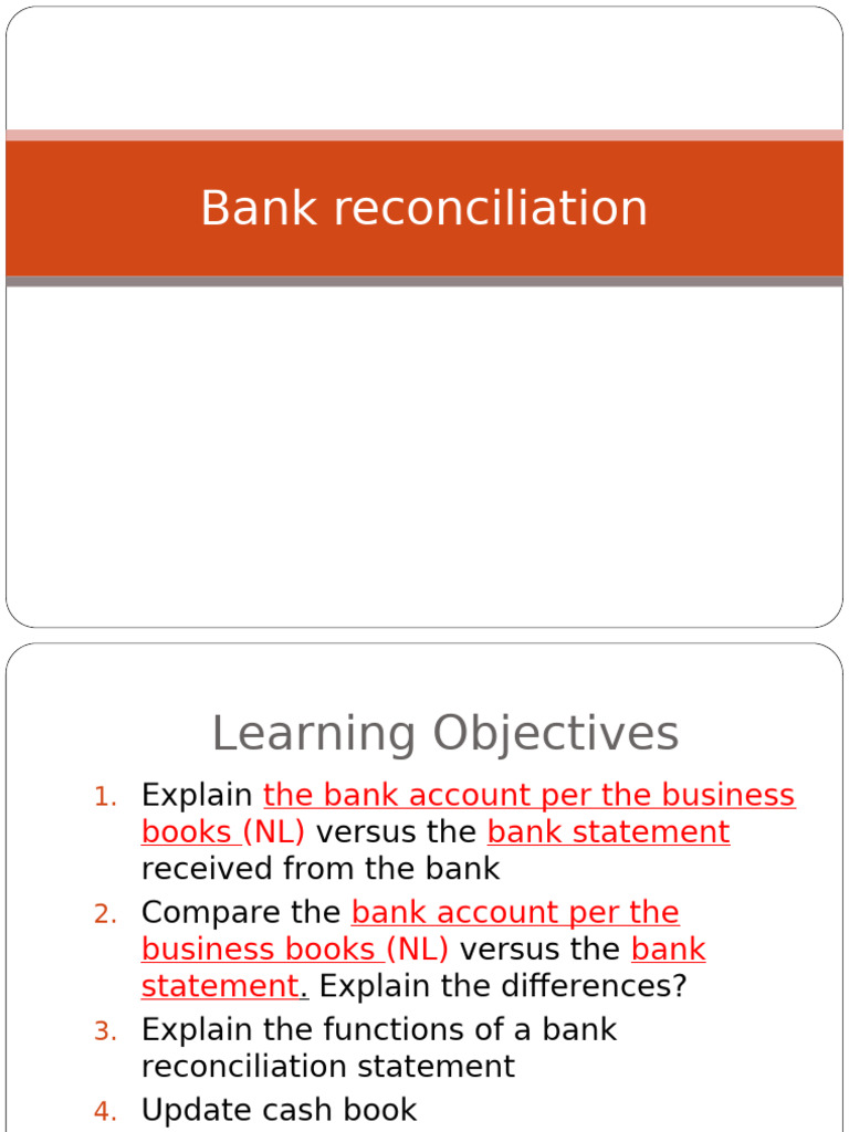 Slide Bank Reconciliation | PDF | Banks | Payments
