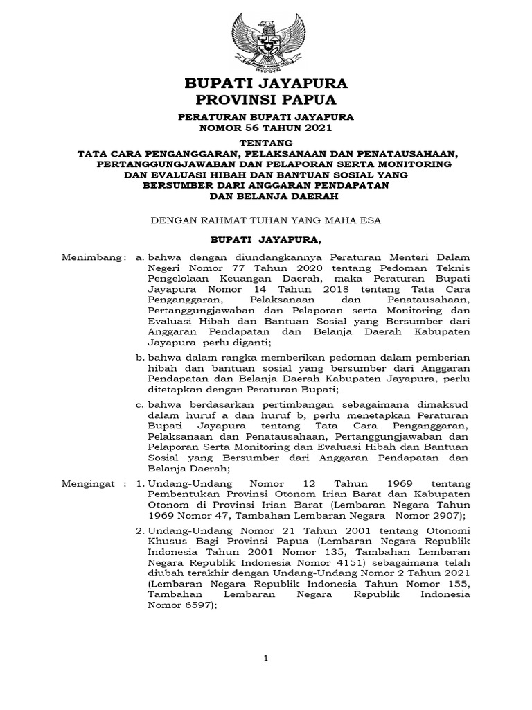 Perbup 56 2021 | PDF