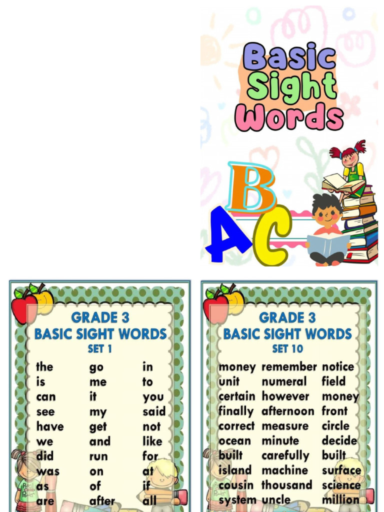 Basic Sight Words Booklet | PDF