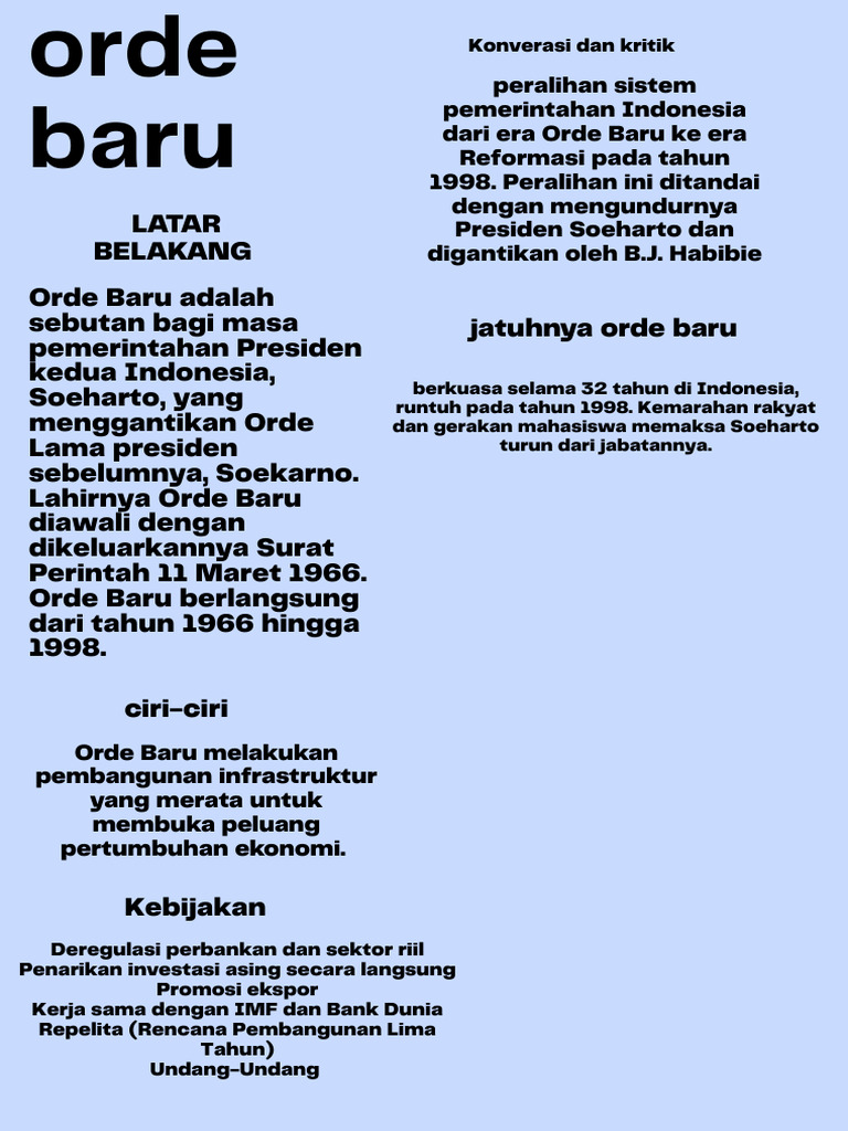 Sejarah dan Dampak Orde Baru Indonesia | PDF