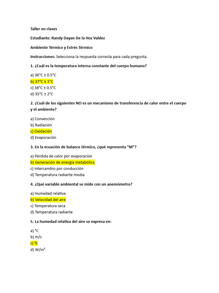 Ambiente Térmico y Estrés Térmico | PDF | Termorregulación | Temperatura