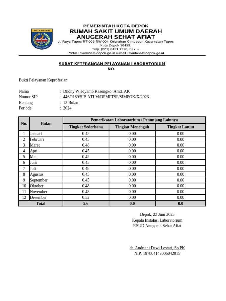Logbook Dokumentasi Ranah Pelayanan ATLM RSUD ASA | PDF