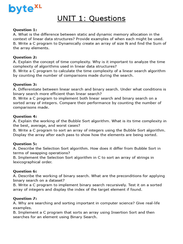 Mid Examp Question Paper | PDF | Algorithms | Computer Programming