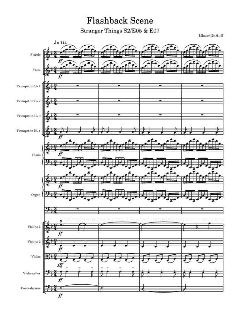 Stranger Things Flashback Scene Score | PDF | Musical Instruments ...
