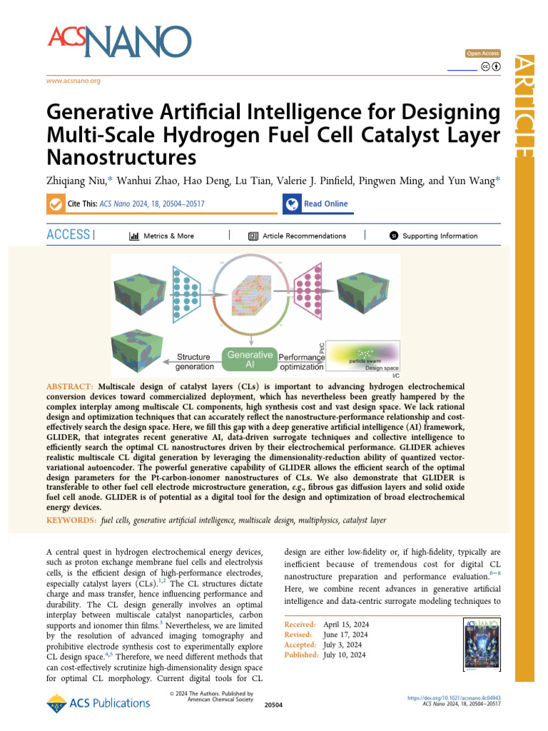 Generative Artificial Intelligence For Designing Multi Scale Hydrogen Fuel Cell Catalyst Layer ...