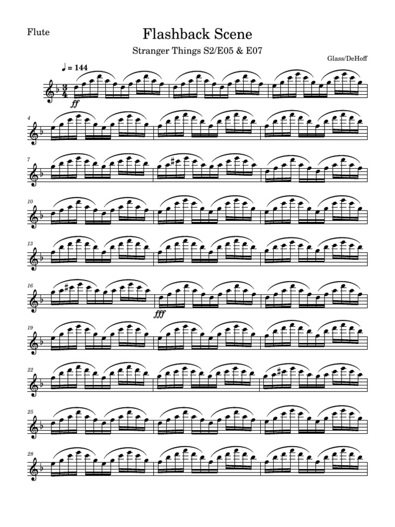 Flute Sheet Music for Stranger Things | PDF