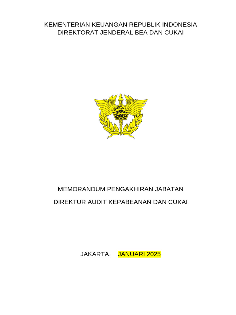 Draft Memorandum Pengakhiran Jabatan (Pak Nugroho Wahyu Widodo) | PDF