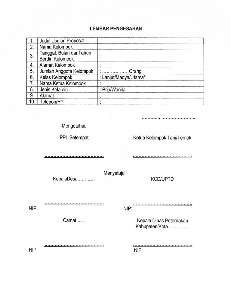 Contoh Halaman Pengesahan Proposal | PDF