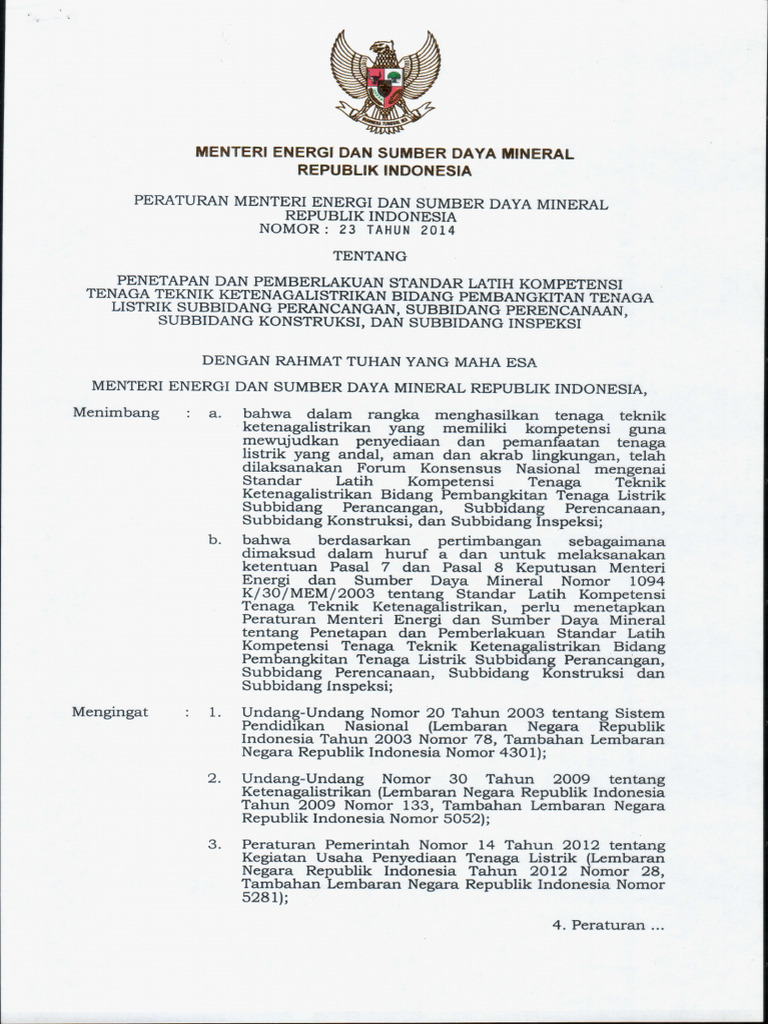 Permen ESDM 23 Tahun 2014 | PDF