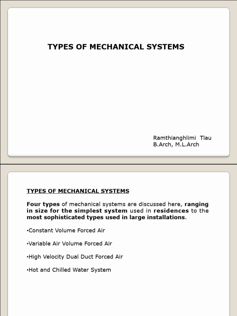 Overview of Mechanical Systems Types | PDF | Thermostat ...