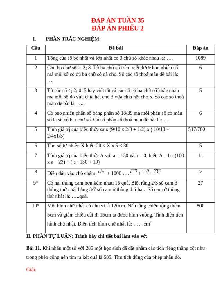 Toán 4-T31-35 | PDF