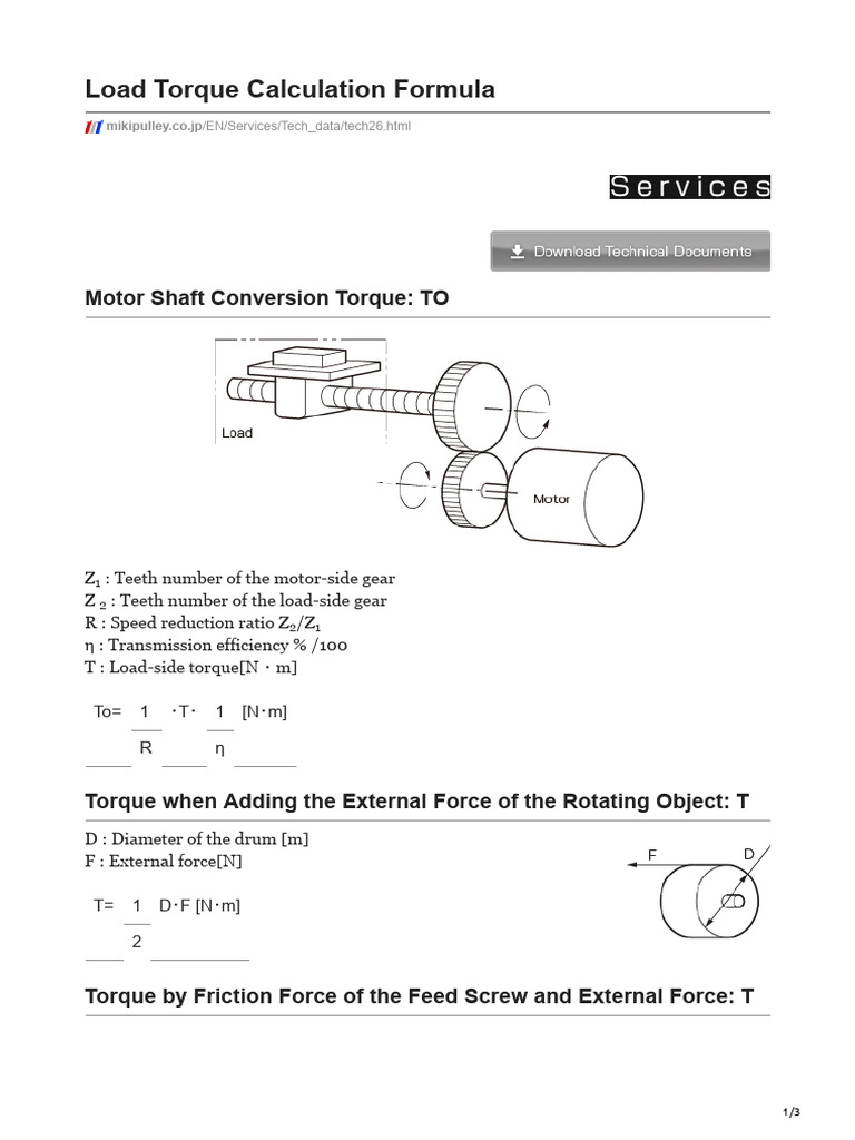 Mikipulley - co.Jp-Load Torque Calculation Formula | PDF