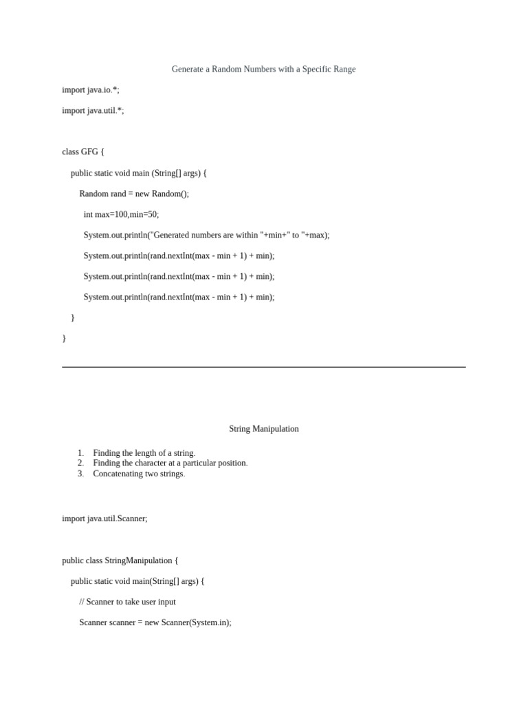 Generate A Random Numbers With A Specific Range Pdf String Computer Science Computer