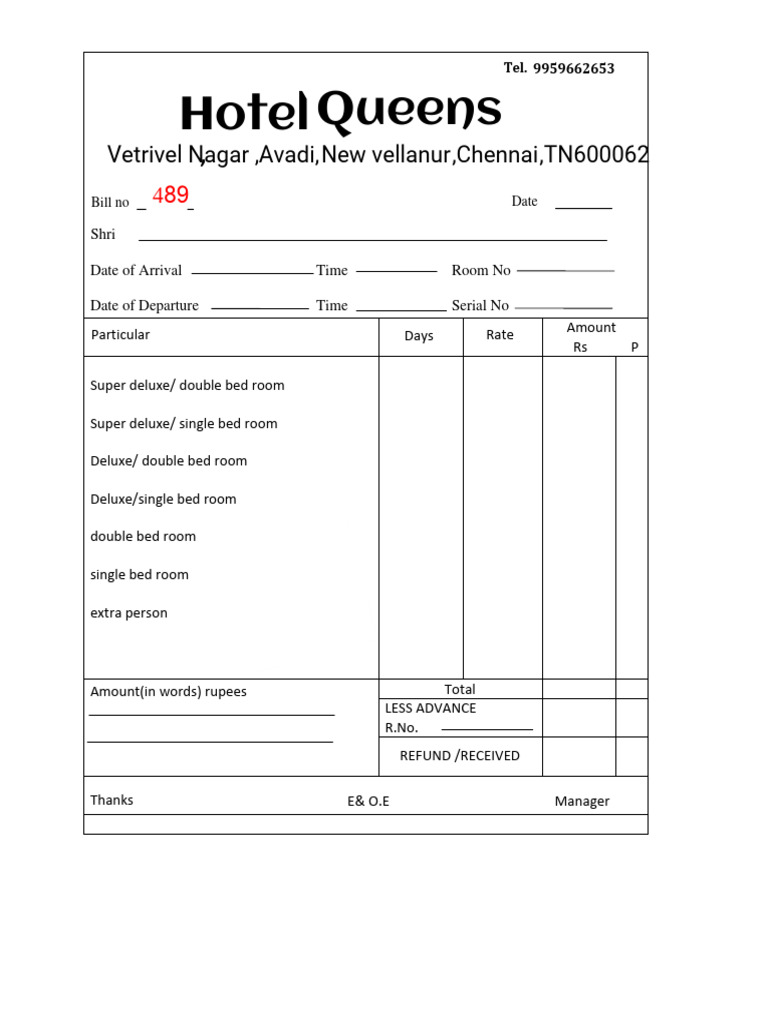 Hotel Bill | PDF